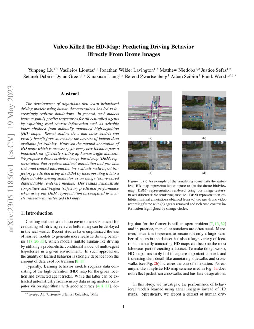 Video Killed the HD-Map: Predicting Driving Behavior Directly From Drone Images | DeepAI