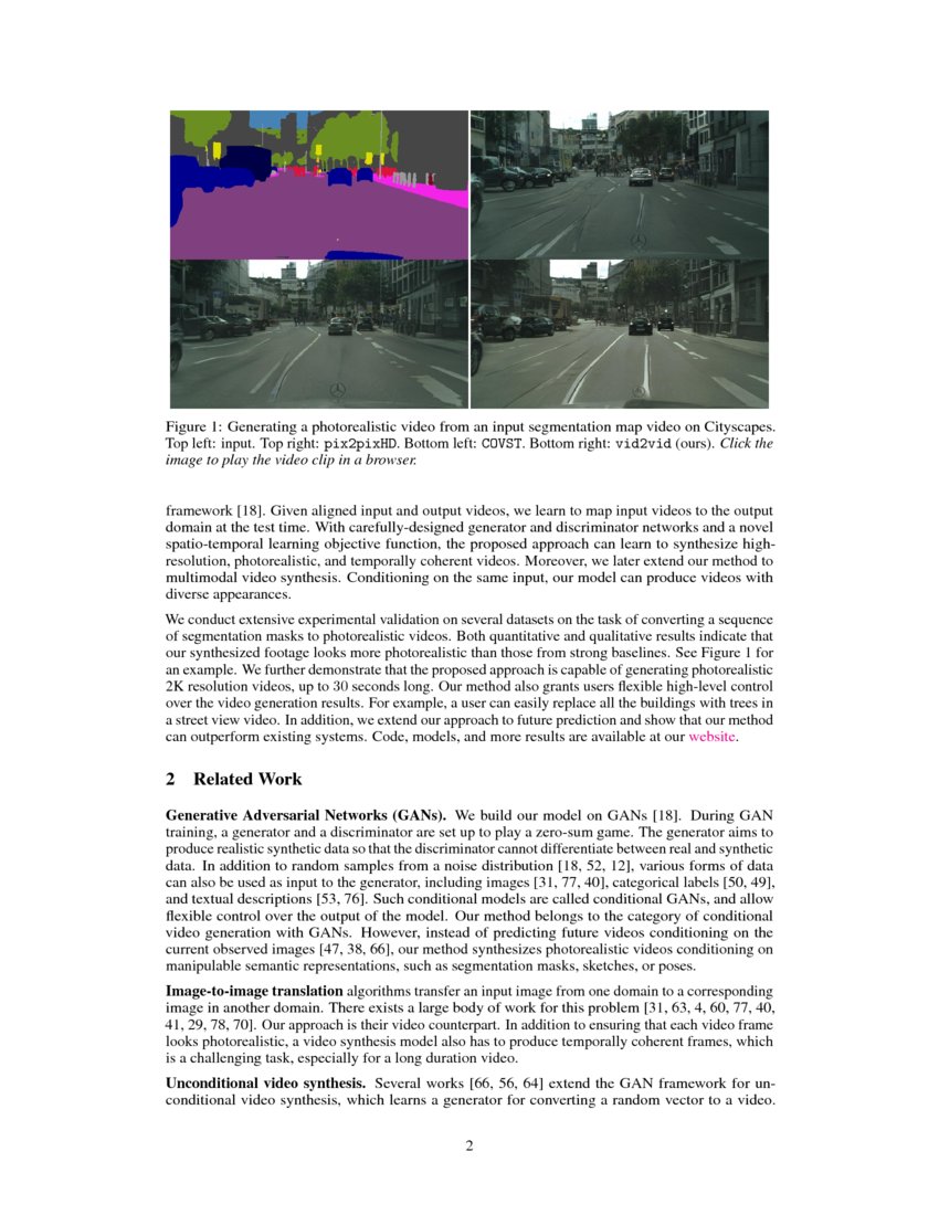 Video-to-Video Synthesis | DeepAI