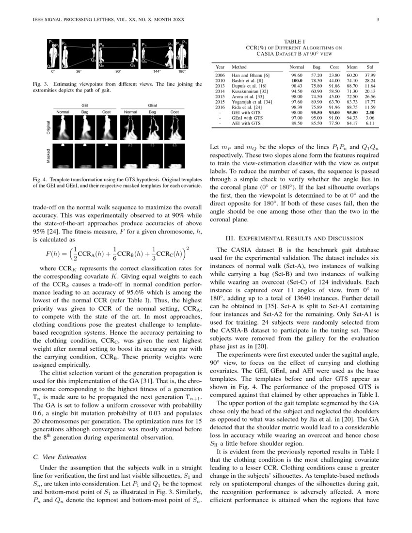 View-invariant Gait Recognition through Genetic Template Segmentation | DeepAI