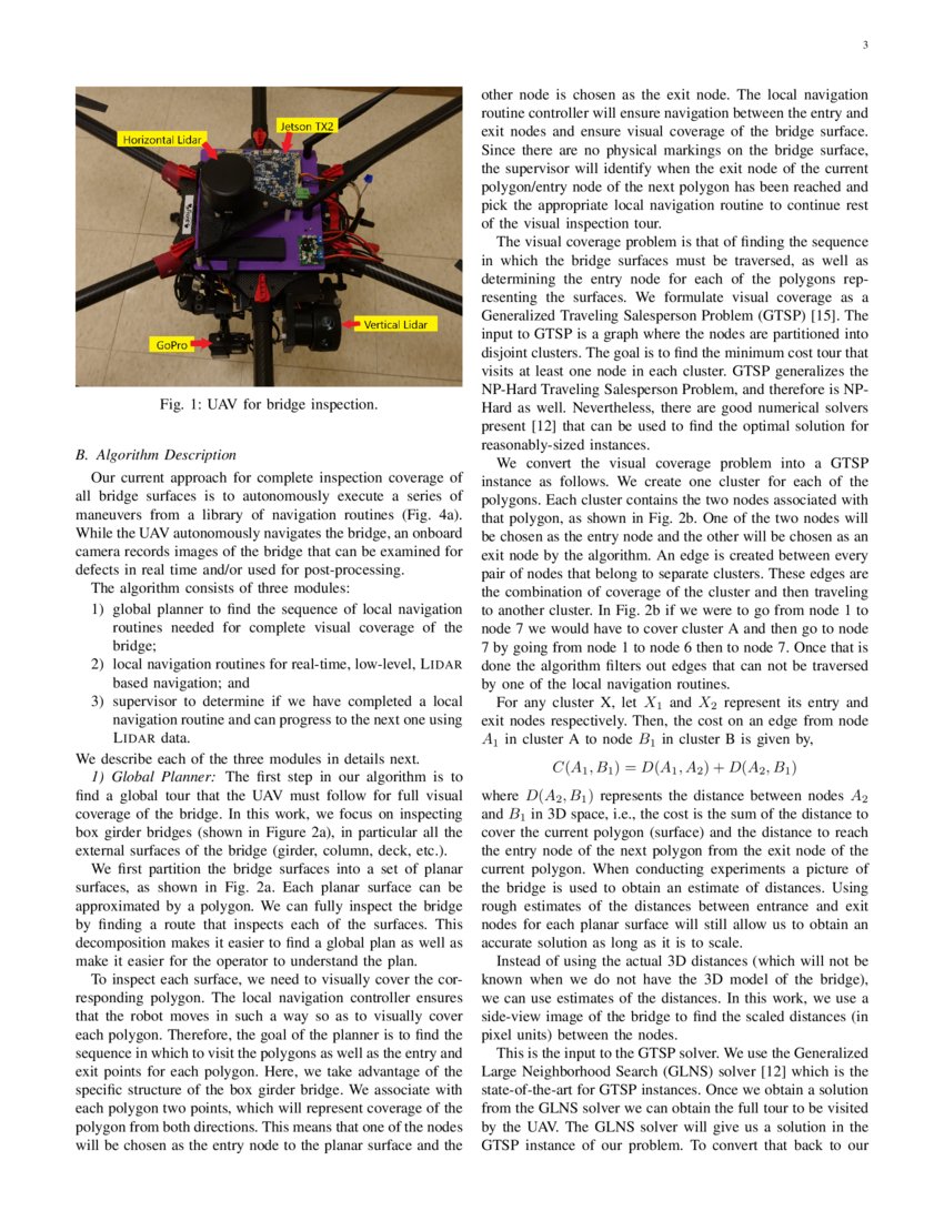 View Planning and Navigation Algorithms for Autonomous Bridge Inspection with UAVs | DeepAI