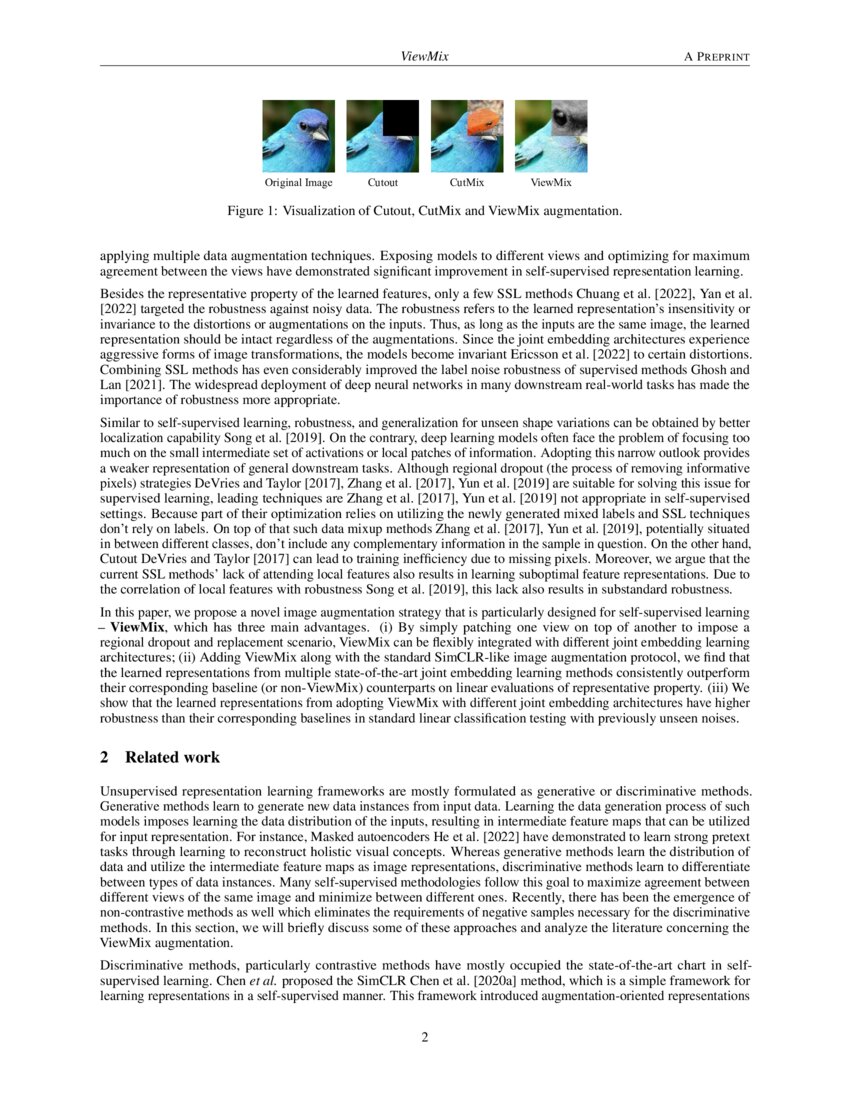 ViewMix: Augmentation for Robust Representation in Self-Supervised Learning | DeepAI