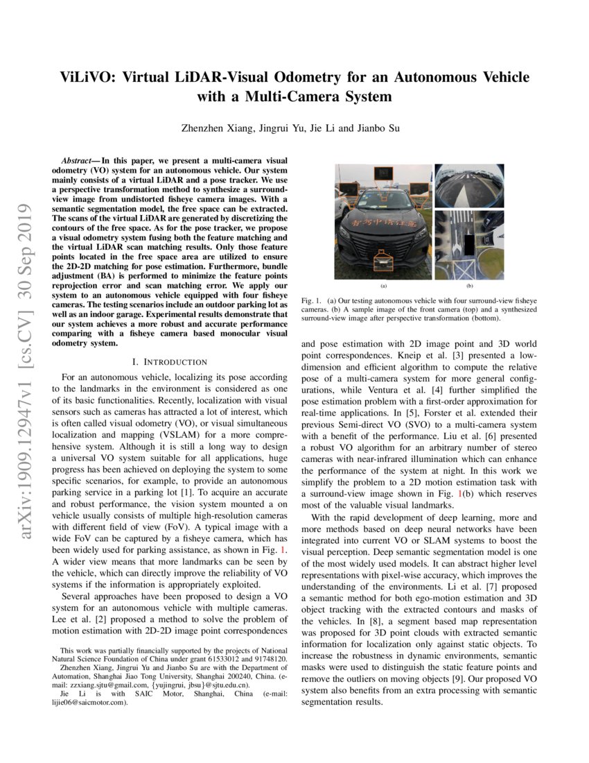 ViLiVO: Virtual LiDAR-Visual Odometry for an Autonomous Vehicle with a Multi-Camera System | DeepAI