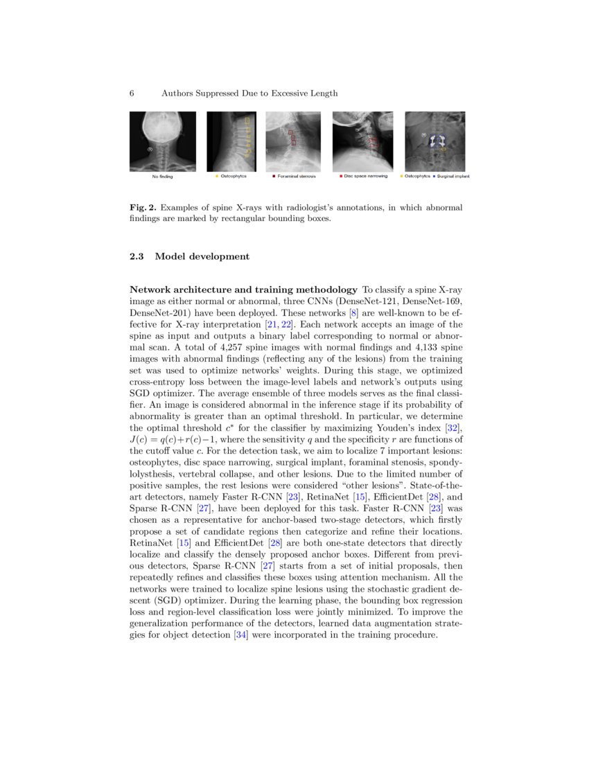 VinDr-SpineXR: A deep learning framework for spinal lesions detection and classification from ...
