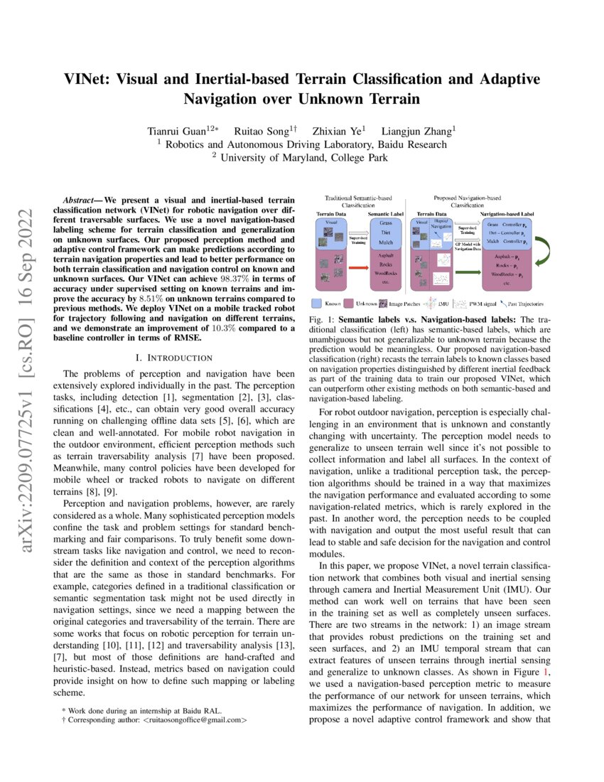VINet: Visual and Inertial-based Terrain Classification and Adaptive Navigation over Unknown ...