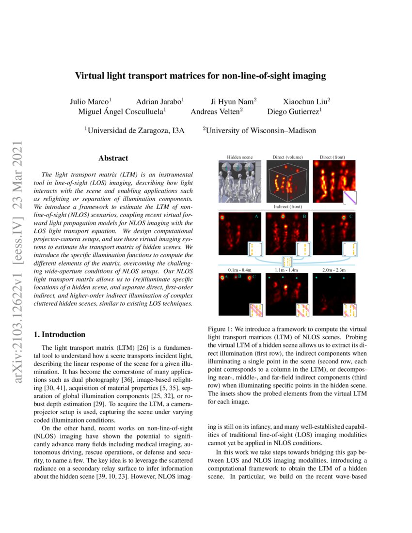 Virtual light transport matrices for non-line-of-sight imaging | DeepAI