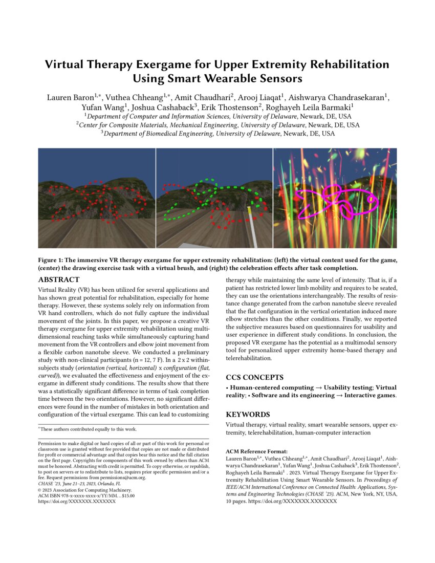 Virtual Therapy Exergame for Upper Extremity Rehabilitation Using Smart Wearable Sensors | DeepAI