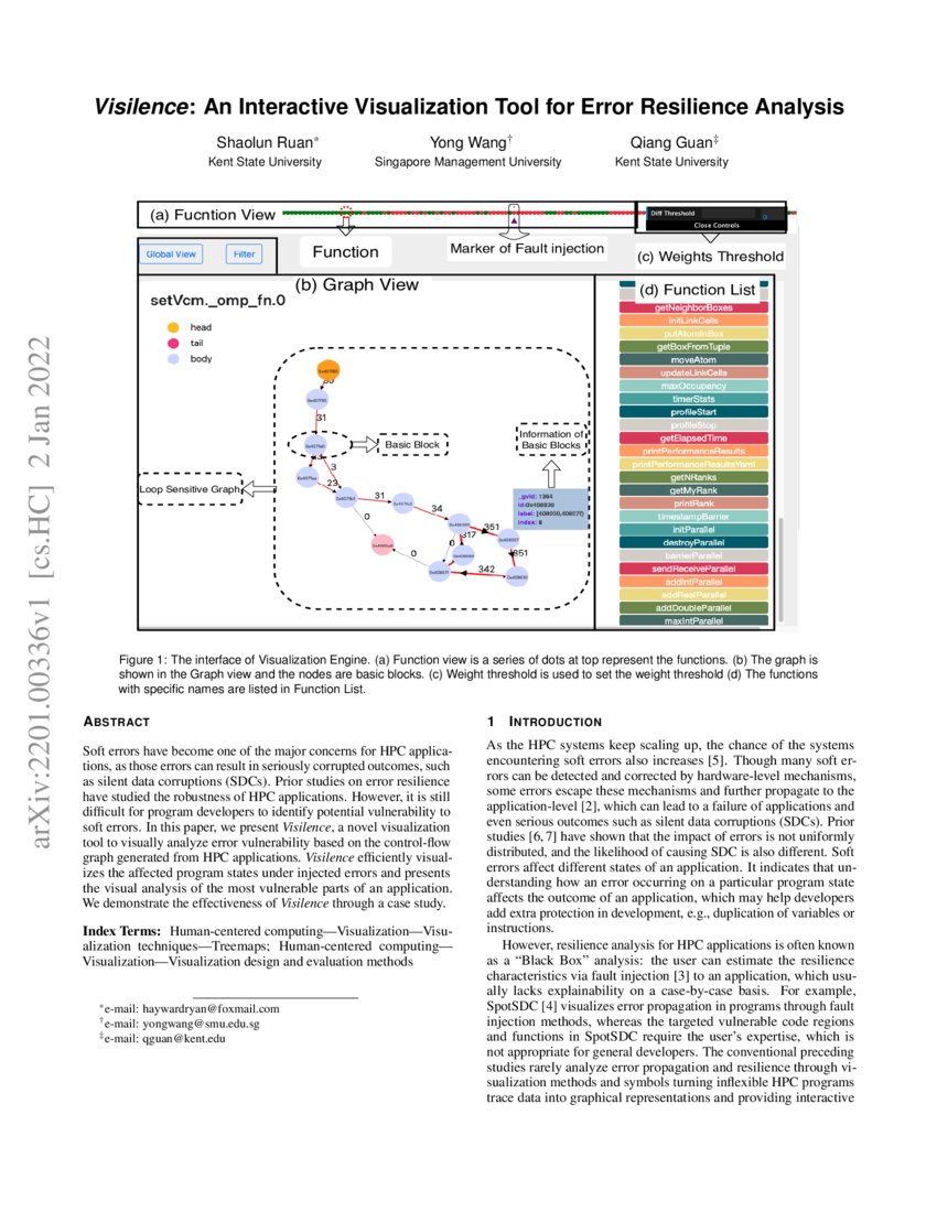 Visilence: An Interactive Visualization Tool for Error Resilience Analysis | DeepAI
