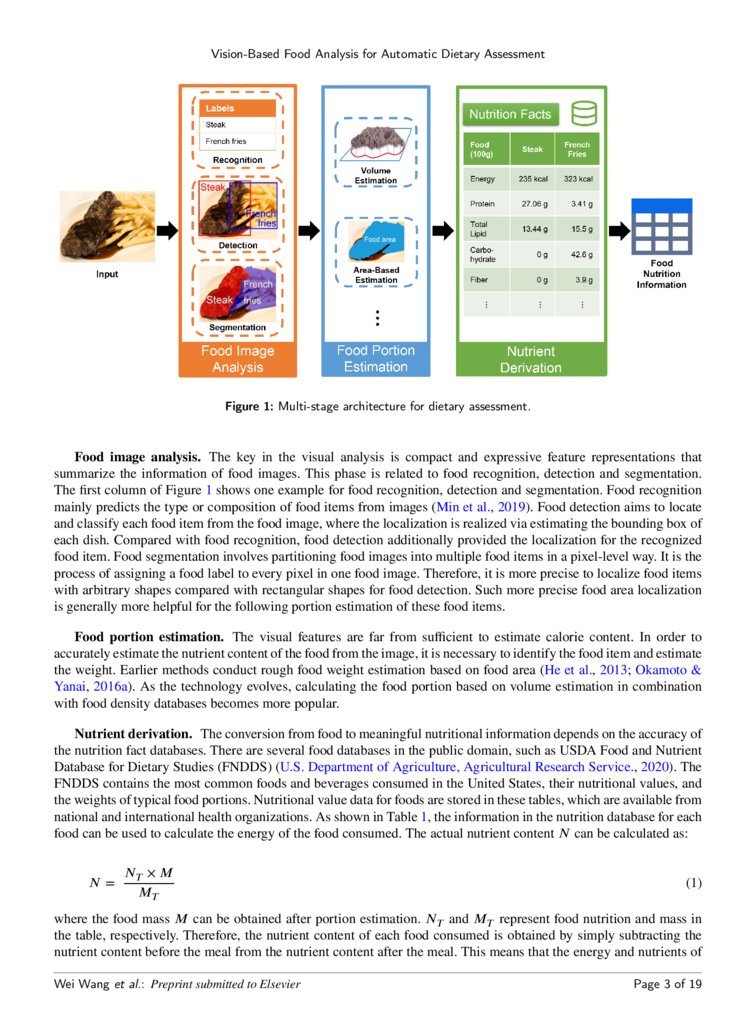 Vision-Based Food Analysis for Automatic Dietary Assessment | DeepAI