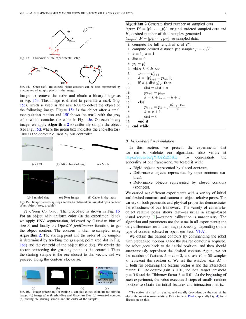 Vision Based Manipulation Of Deformable And Rigid Objects Using