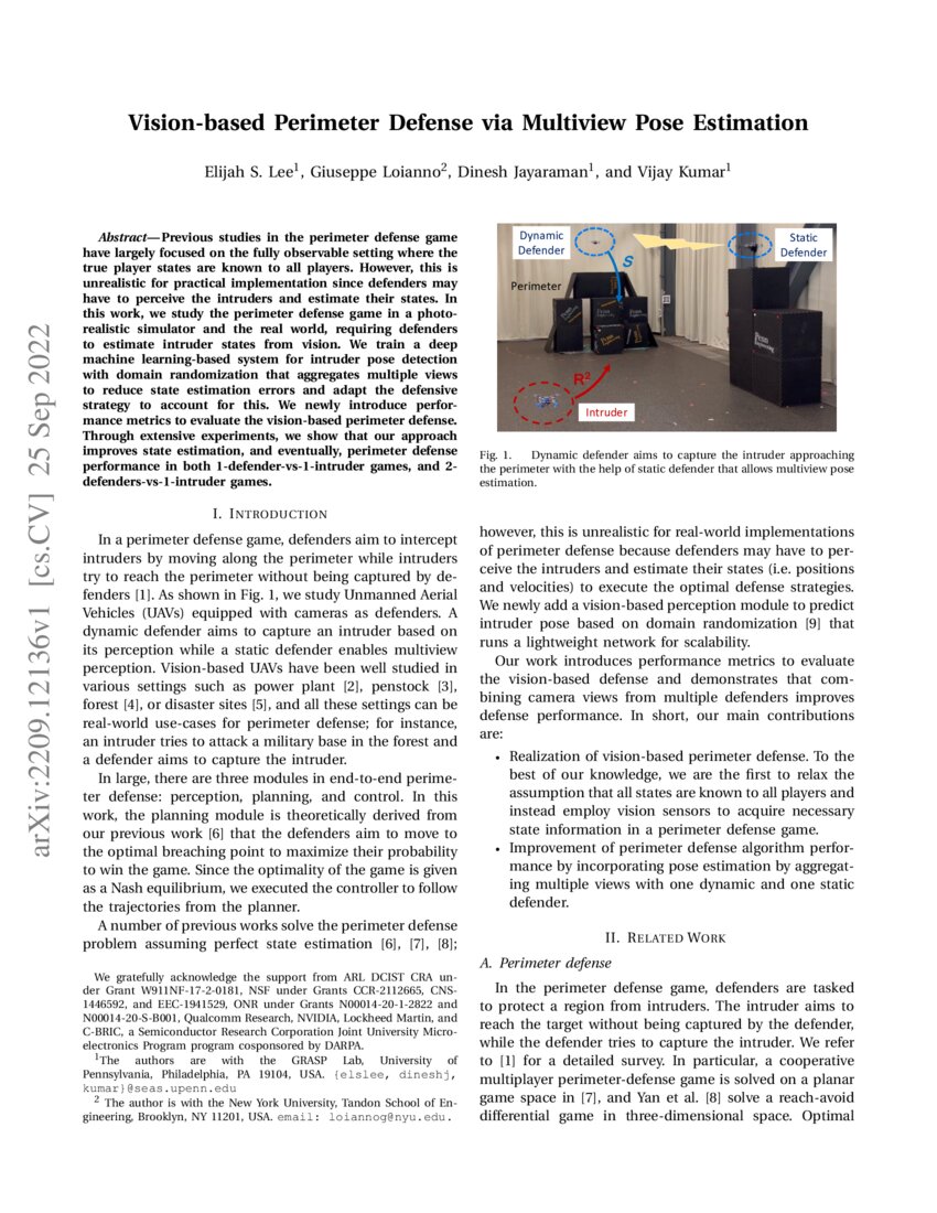 Vision-based Perimeter Defense via Multiview Pose Estimation | DeepAI Vision-based Perimeter Defense via Multiview Pose Estimation | DeepAI