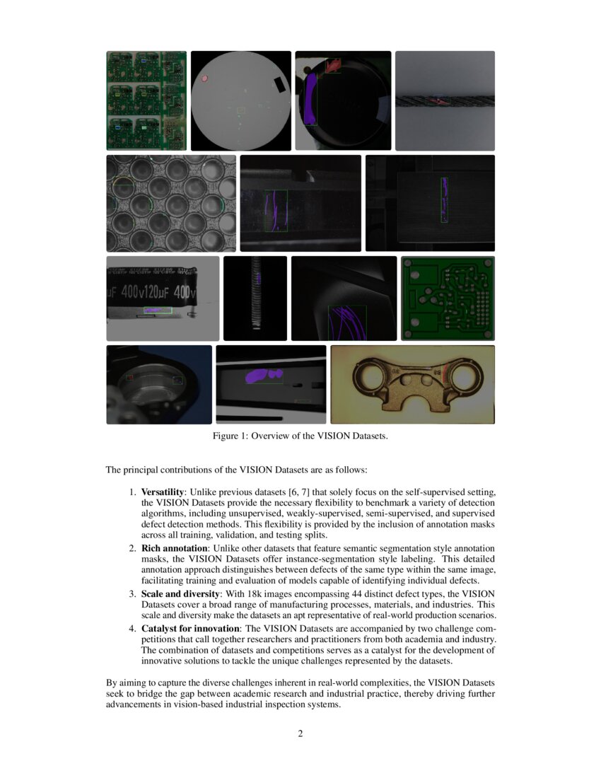 VISION Datasets: A Benchmark for Vision-based InduStrial InspectiON ...