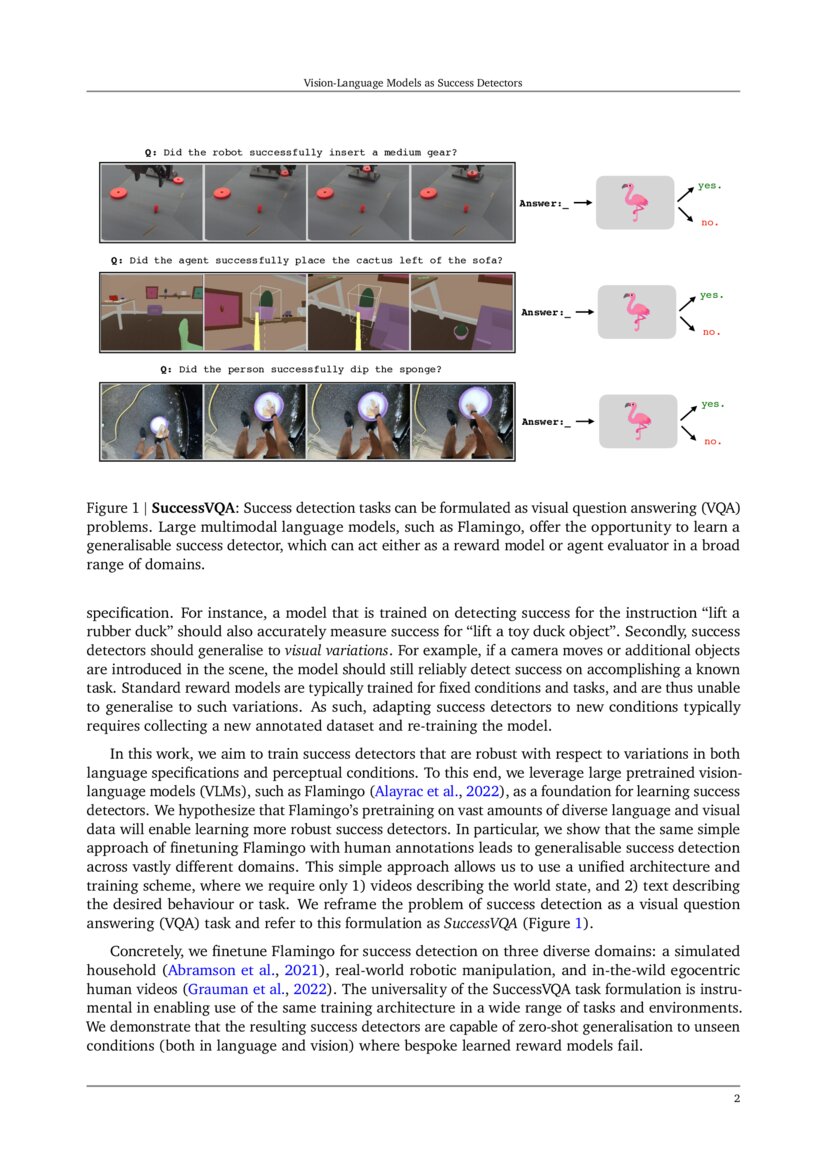 Vision-Language Models as Success Detectors | DeepAI