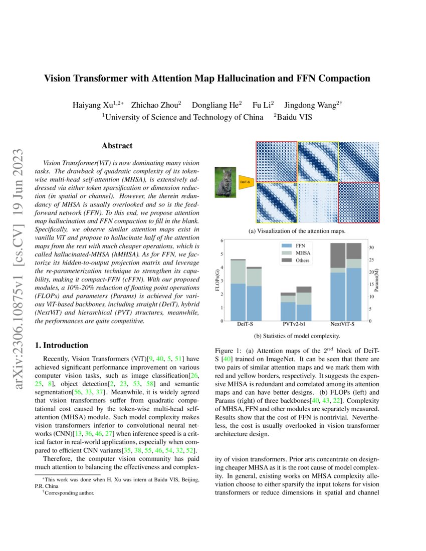 Vision Transformer with Attention Map Hallucination and FFN Compaction | DeepAI
