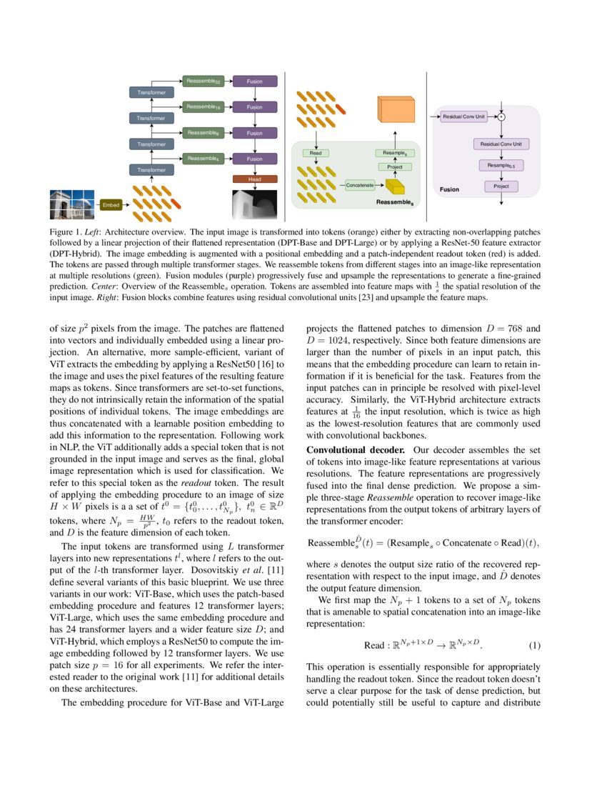 Vision Transformers for Dense Prediction | DeepAI