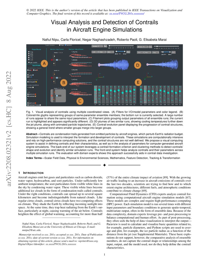 Visual Analysis and Detection of Contrails in Aircraft Engine ...