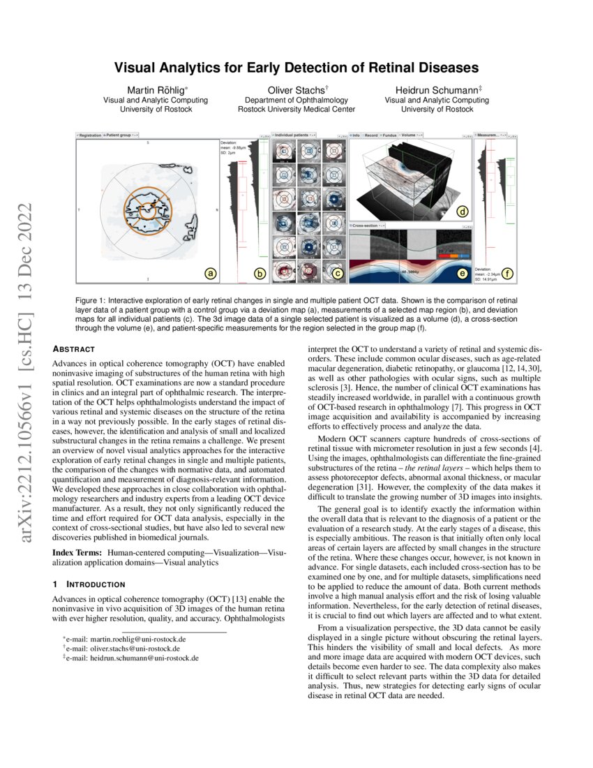 Visual Analytics For Early Detection Of Retinal Diseases Deepai