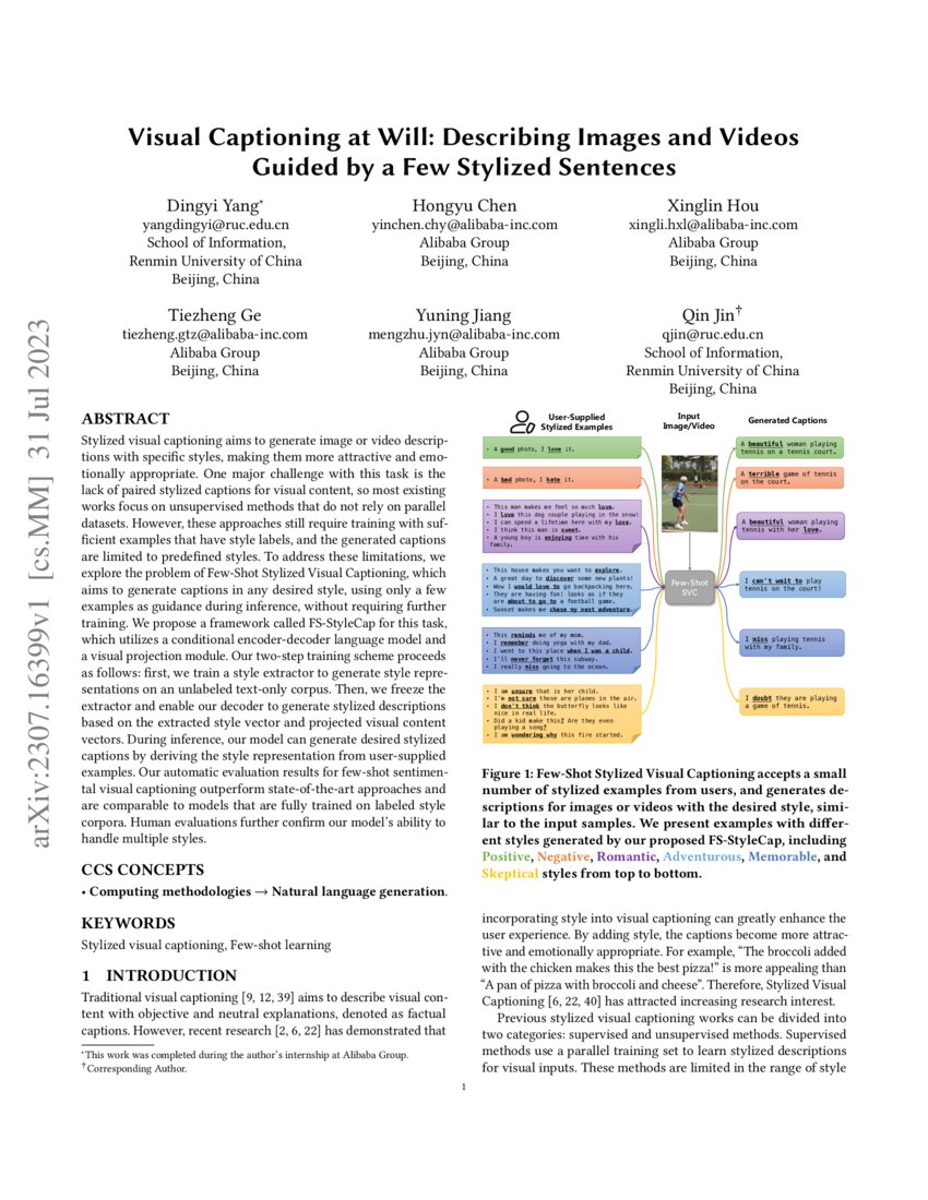 Visual Captioning at Will: Describing Images and Videos Guided by a Few ...