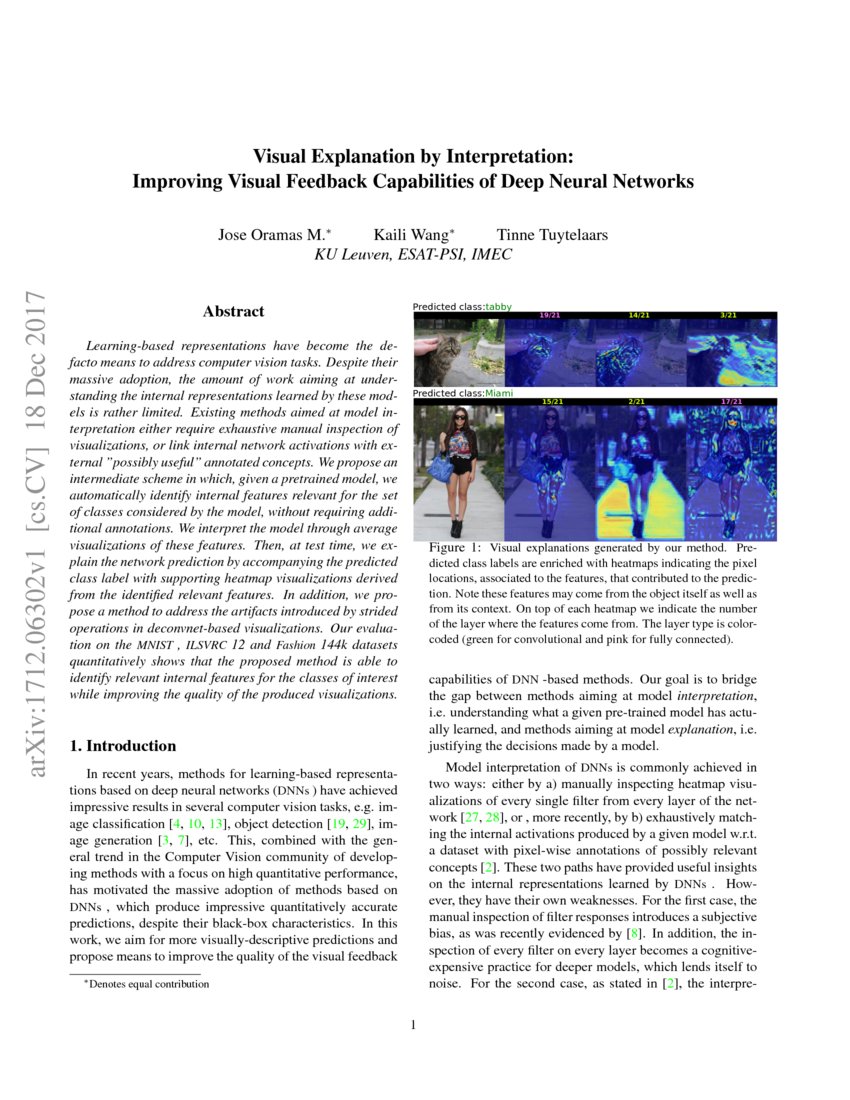 Visual Explanation by Interpretation: Improving Visual Feedback ...