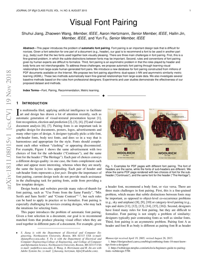 Visual Font Pairing | DeepAI