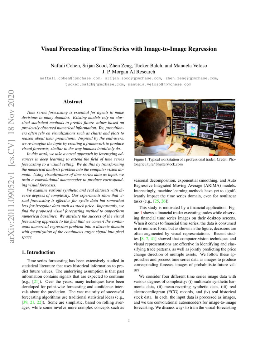 Visual Forecasting Of Time Series With Image To Image Regression Deepai