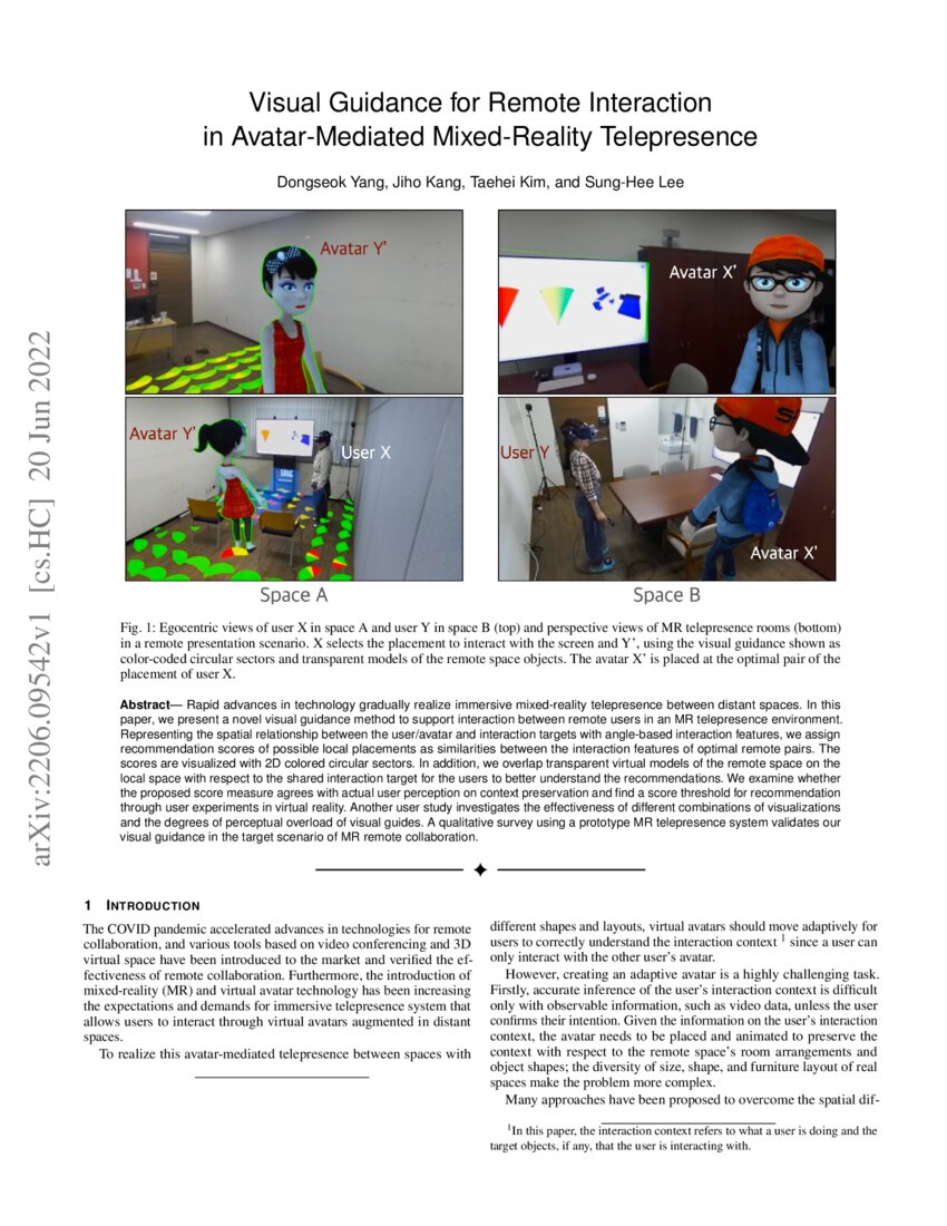 Visual Guidance for Remote Interaction in Avatar-Mediated Mixed-Reality ...