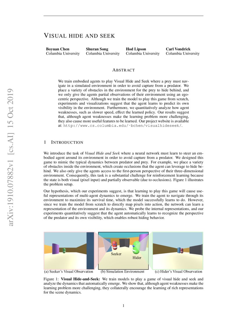 Visual Hide and Seek | DeepAI