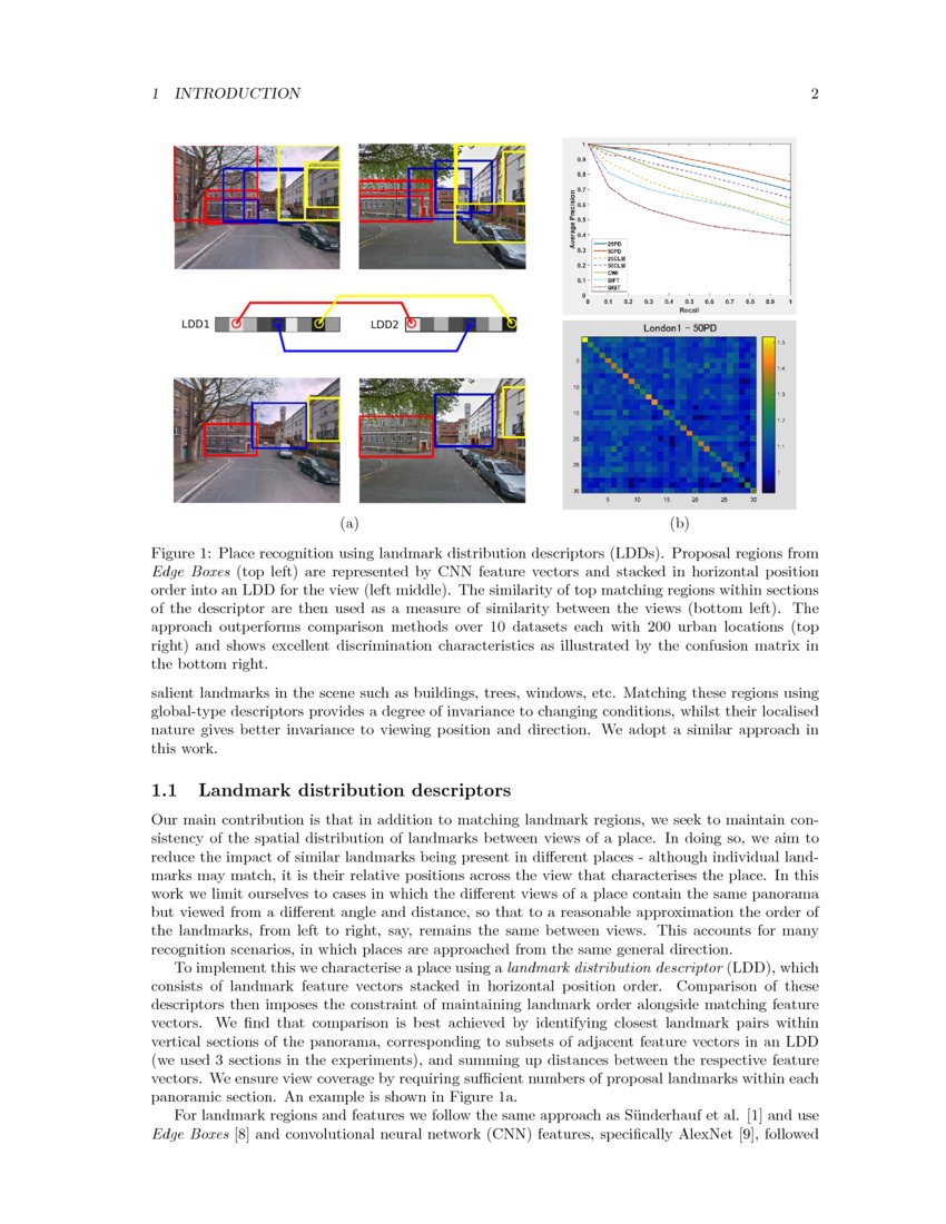 Visual place recognition using landmark distribution descriptors | DeepAI