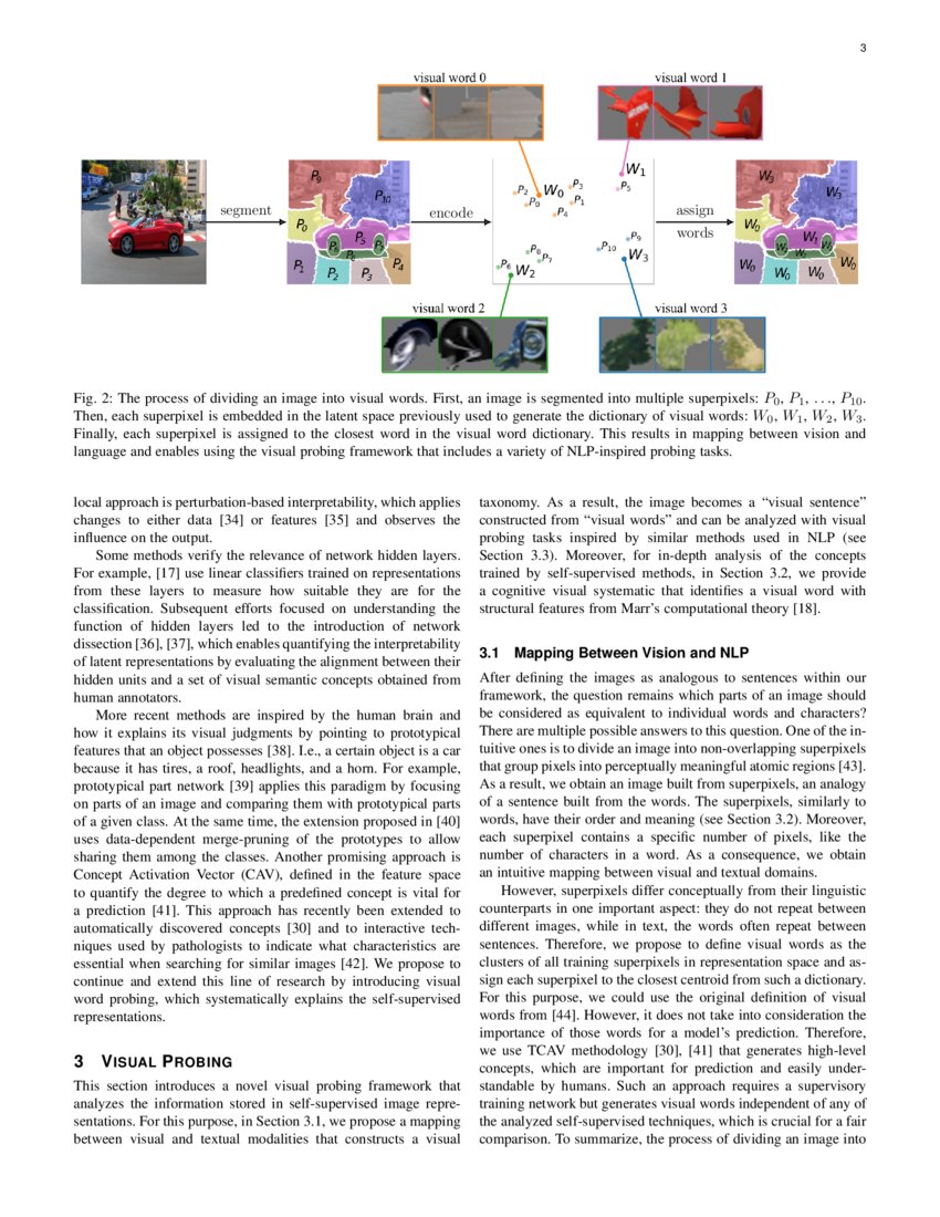 Visual Probing Cognitive Framework For Explaining Self Supervised