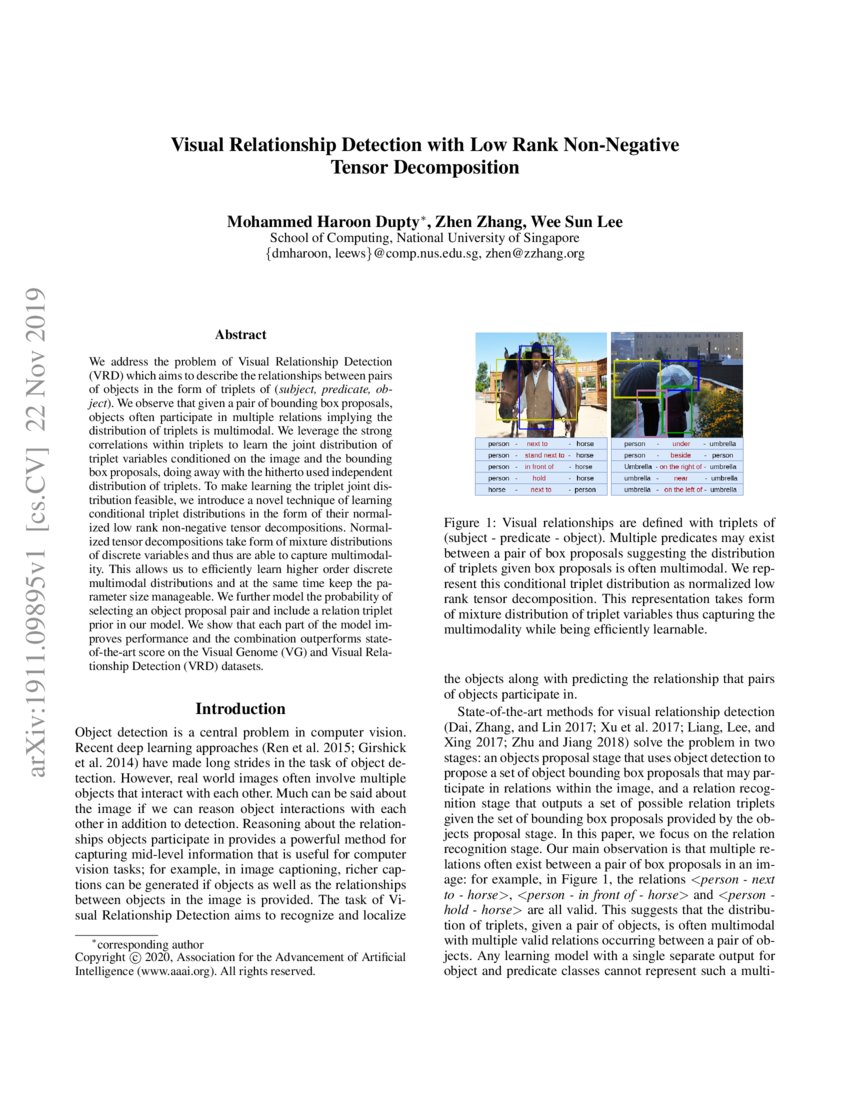 Visual Relationship Detection with Low Rank Non-Negative Tensor Decomposition | DeepAI