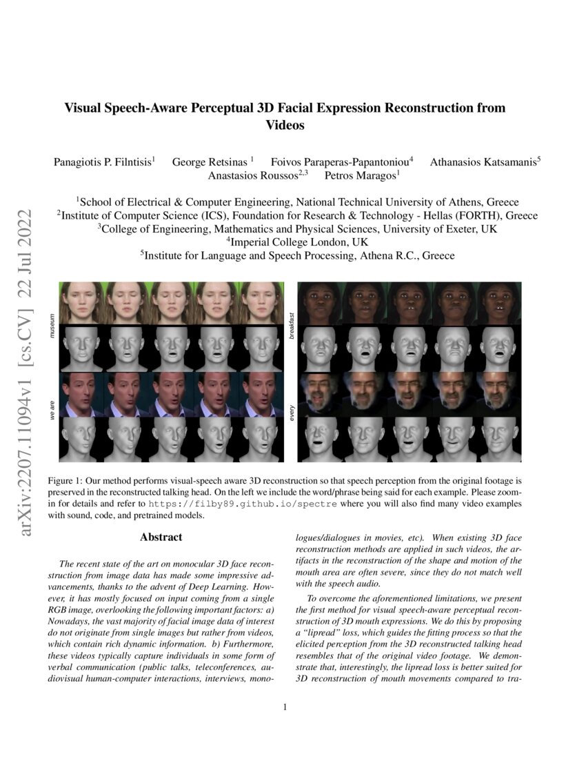 Visual Speech-Aware Perceptual 3D Facial Expression Reconstruction from ...