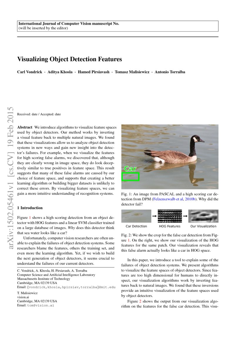 Visualizing Object Detection Features DeepAI Visualizing Object Detection Features DeepAI