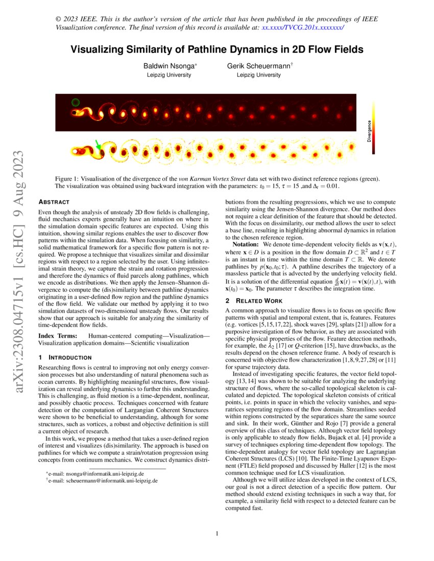Visualizing Similarity of Pathline Dynamics in 2D Flow Fields | DeepAI