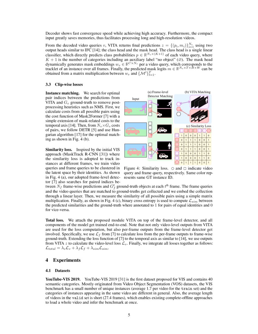 VITA: Video Instance Segmentation via Object Token Association | DeepAI