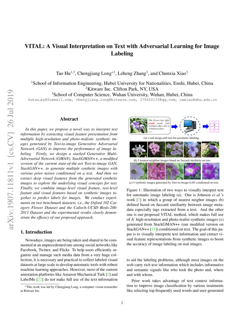 VITAL: A Visual Interpretation on Text with Adversarial Learning for Image Labeling | DeepAI