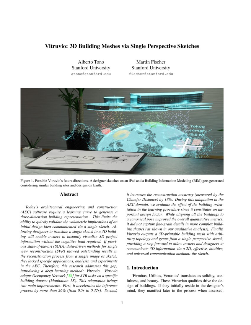 Vitruvio: 3D Building Meshes via Single Perspective Sketches | DeepAI