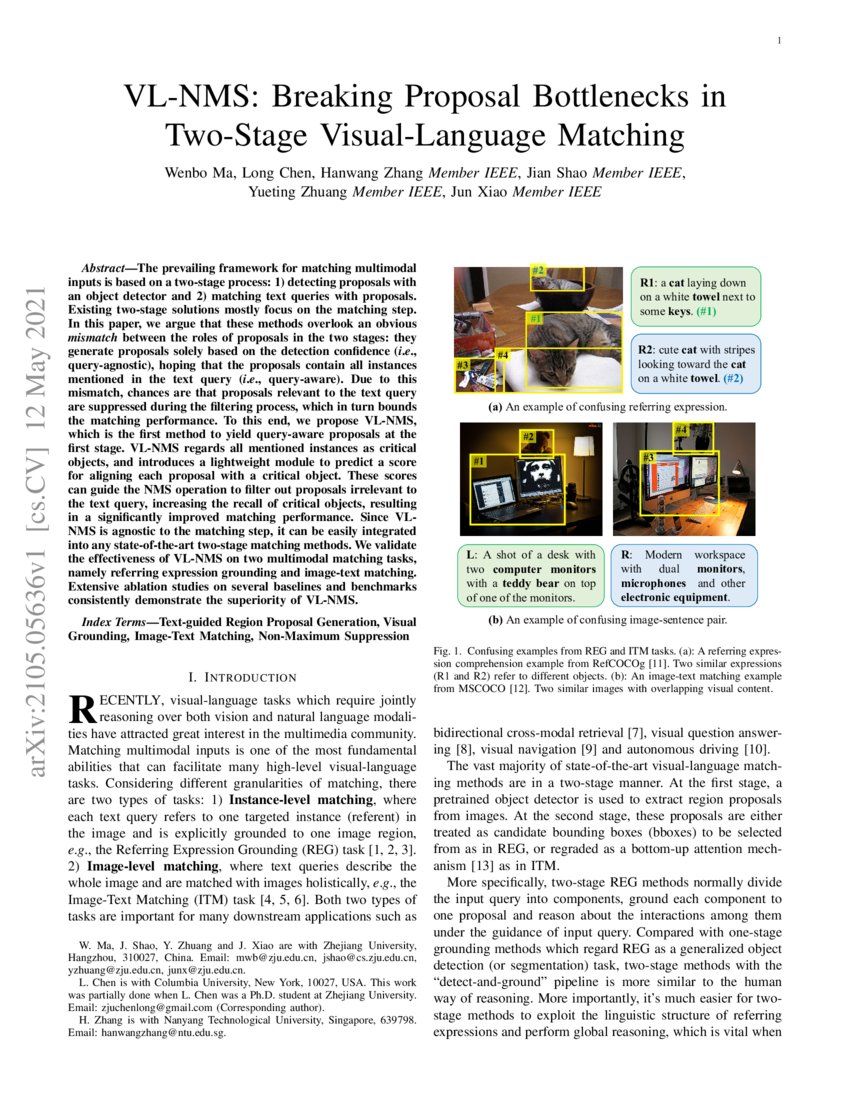 VL-NMS: Breaking Proposal Bottlenecks in Two-Stage Visual-Language Matching | DeepAI