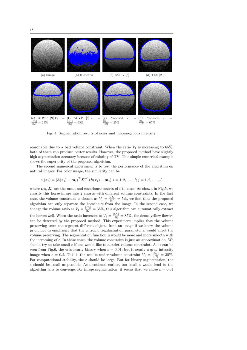 Volume Preserving Image Segmentation with Entropic Regularization Optimal Transport and Its ...