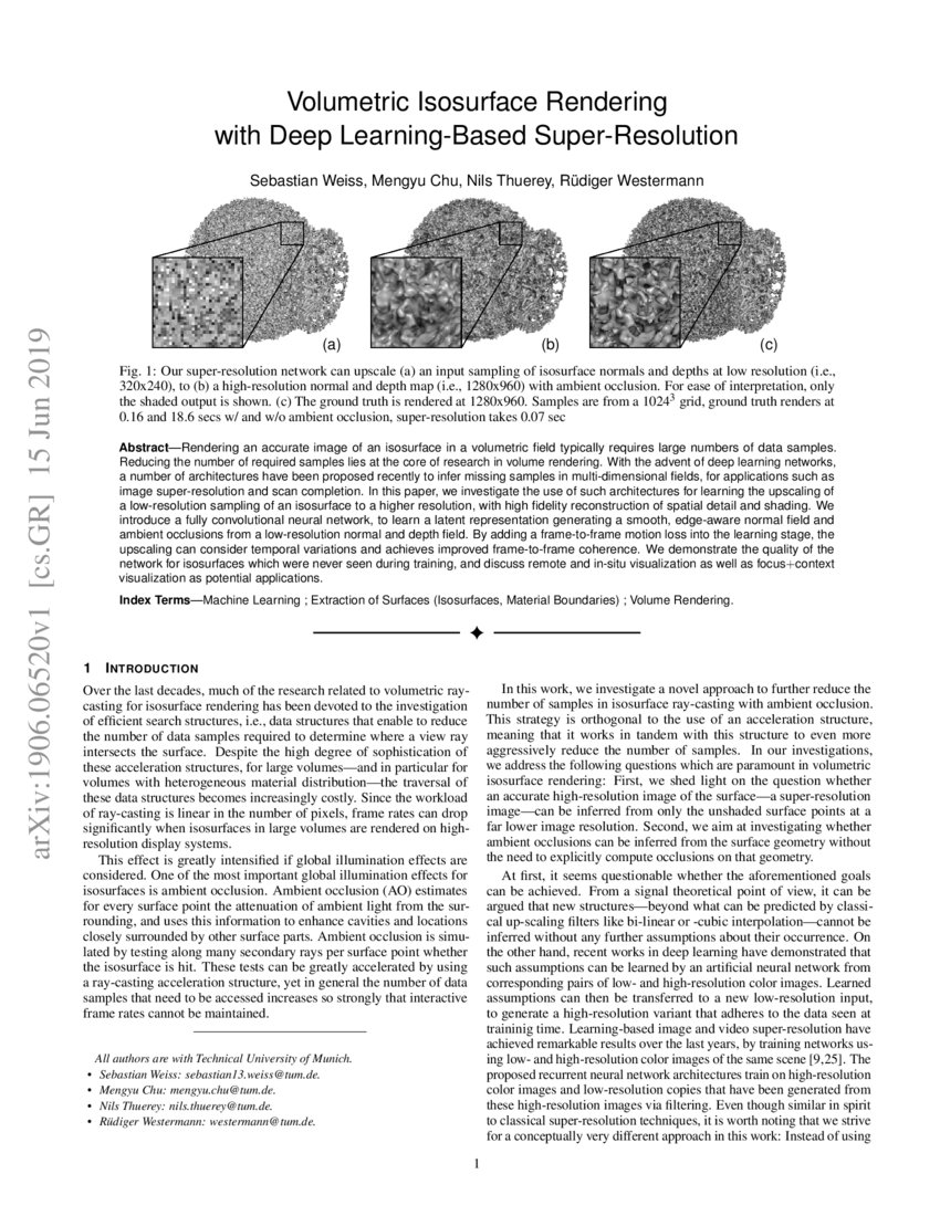 Volumetric Isosurface Rendering with Deep Learning-Based Super-Resolution | DeepAI