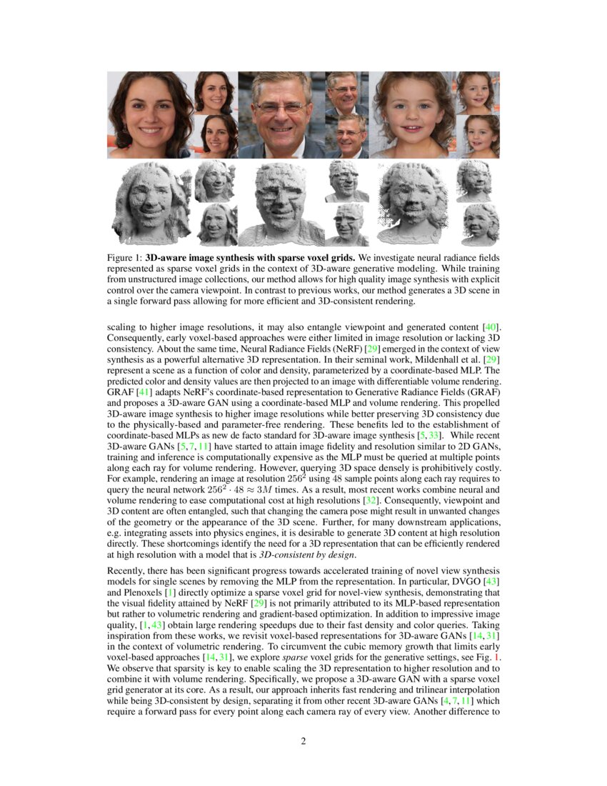 VoxGRAF: Fast 3D-Aware Image Synthesis with Sparse Voxel Grids | DeepAI