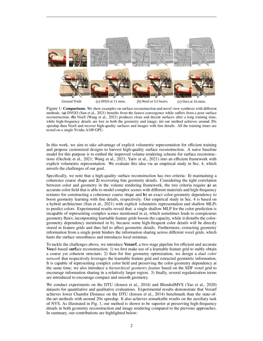 Voxurf Voxel Based Efficient And Accurate Neural Surface