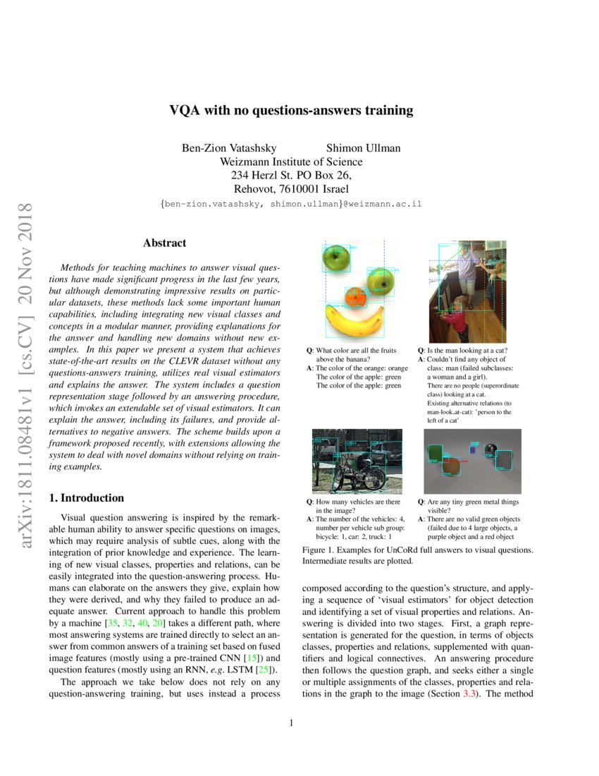 VQA with no questions-answers training | DeepAI