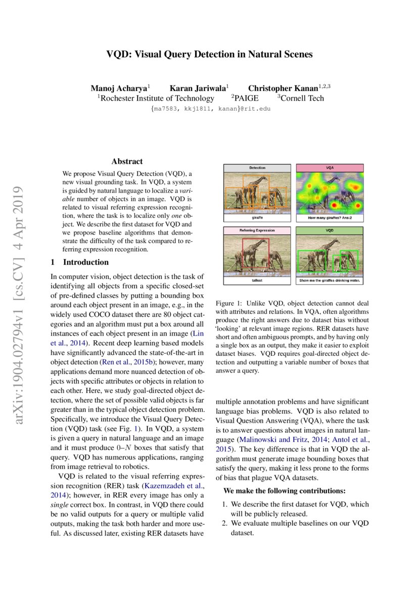 VQD: Visual Query Detection in Natural Scenes | DeepAI