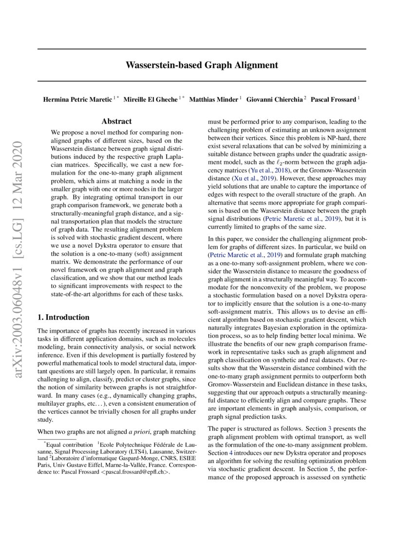 Wasserstein-based Graph Alignment | DeepAI