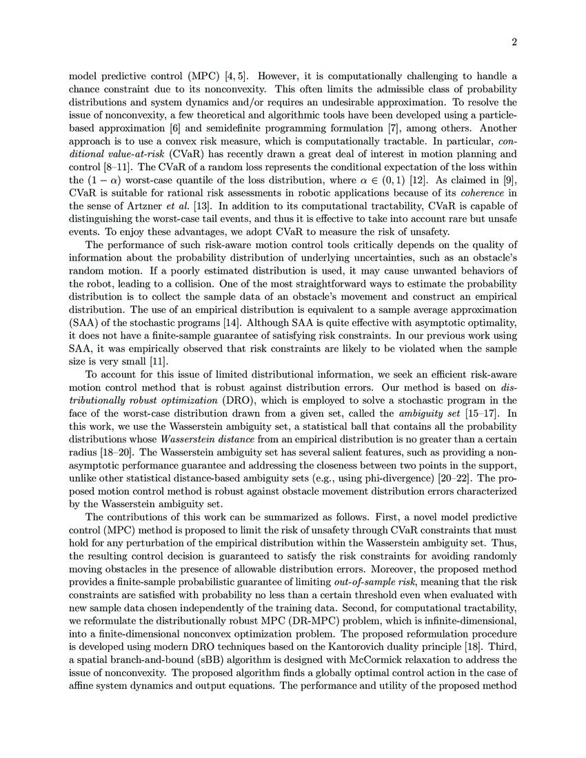 Wasserstein Distributionally Robust Motion Control For Collision Avoidance Using Conditional