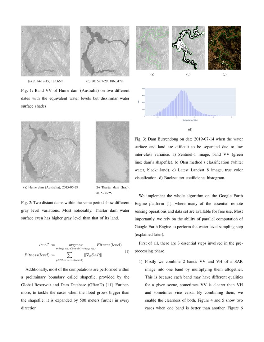 Water Level Estimation Using Sentinel 1 Synthetic Aperture Radar Imagery And Digital Elevation