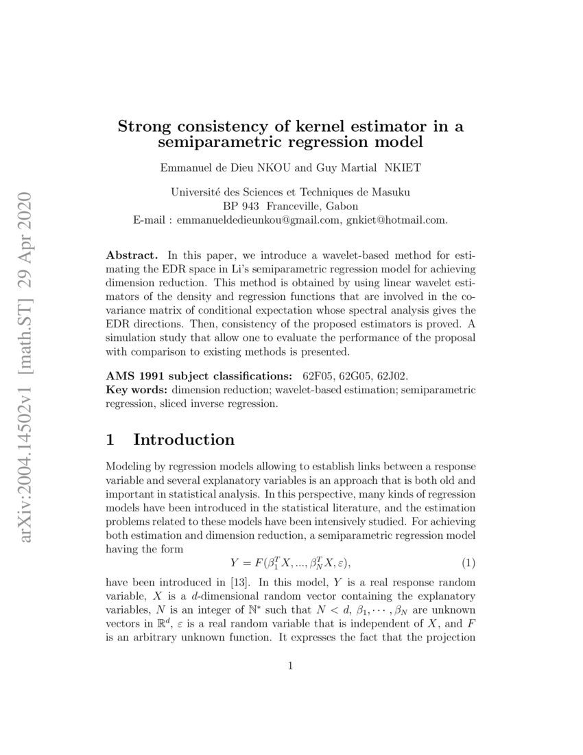 Wavelet Based Estimation In A Semiparametric Regression Model Deepai