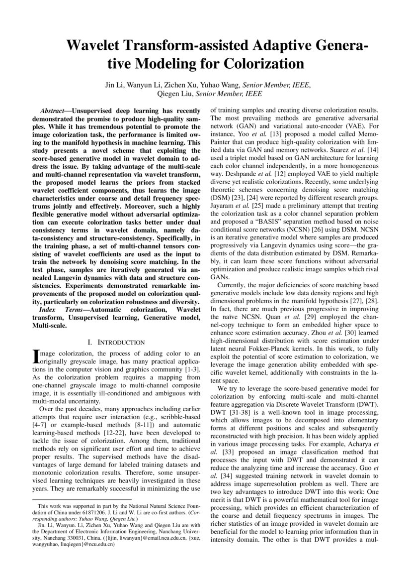 Wavelet Transform Assisted Adaptive Generative Modeling For