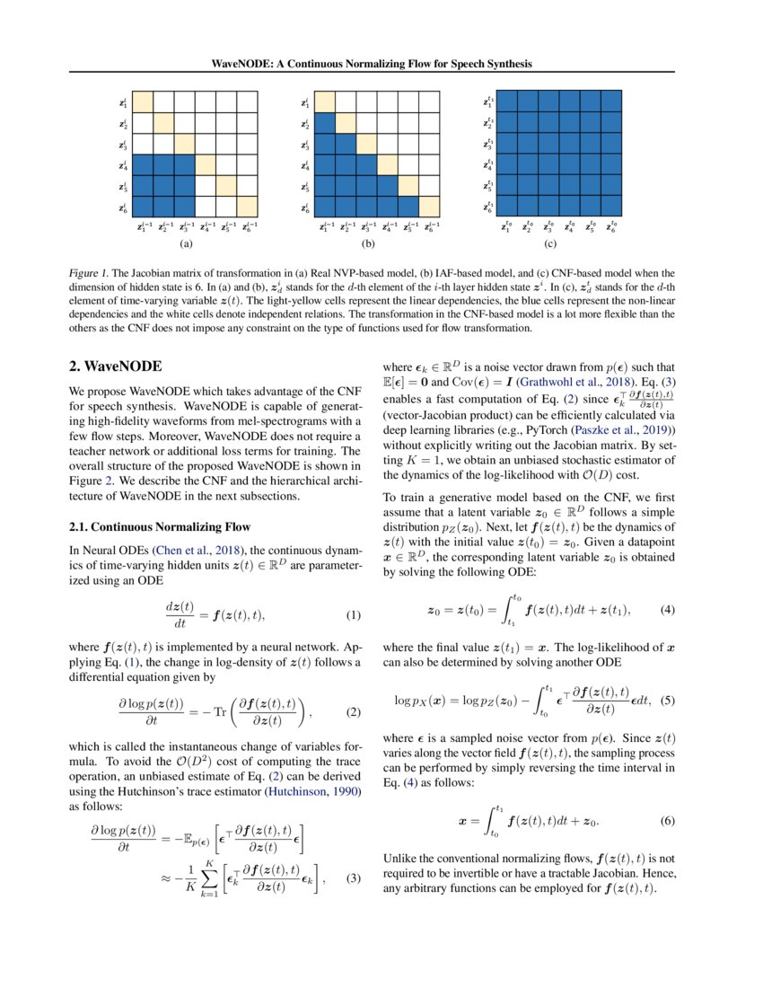 Wavenode A Continuous Normalizing Flow For Speech Synthesis Deepai