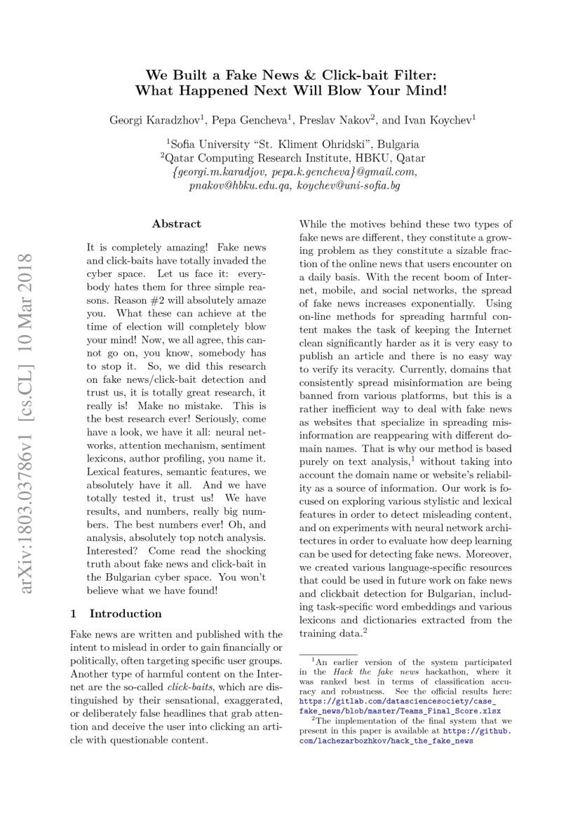 We Built a Fake News & Click-bait Filter: What Happened Next Will Blow ...