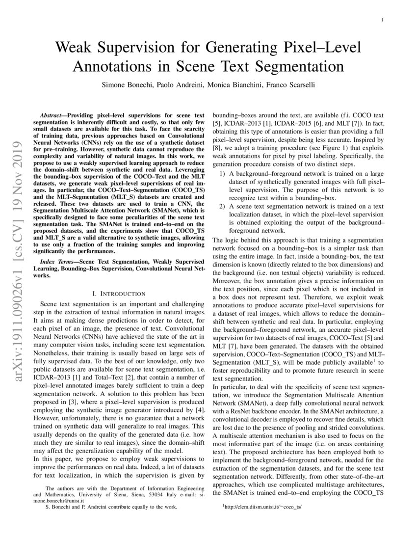 Weak Supervision For Generating Pixel Level Annotations In Scene Text Segmentation Deepai 